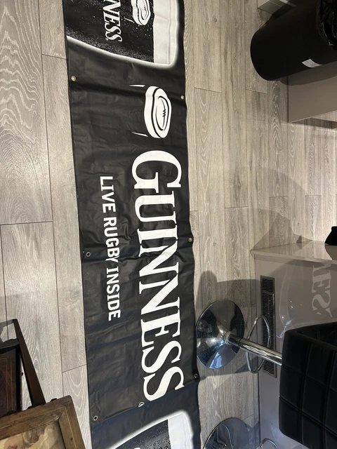 RARE PUB VERY Large Advertising Guinness Rugby PVC Banner Stunning £25. ...