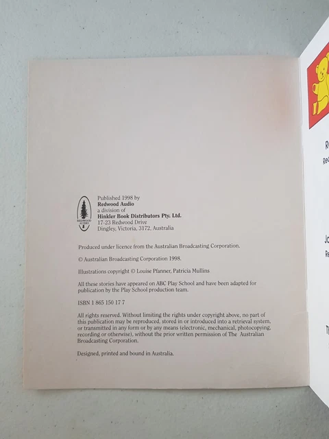 BOOK ONLY - ABC Kids Tape Play School Rhyme & Rhythm James And Rain A ...