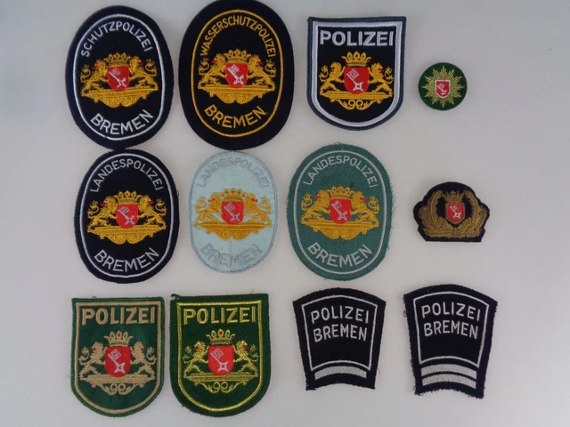 13 POLIZEI BREMEN Patches Aufnäher Schutzpolizei Landespolizei (7520/28 ...