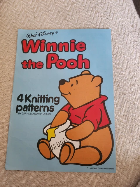 WINNIE THE POOH 4 Knitting Patterns Walt Disney Intarsia adults and ...