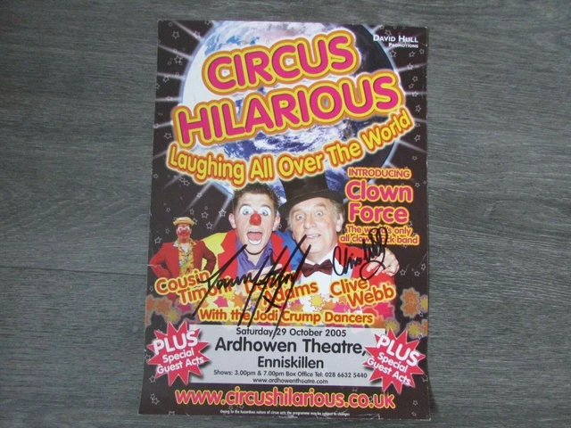CLIVE WEBB DANNY Adams Circus Hilarious Hand SIGNED Enniskillen Theatre ...