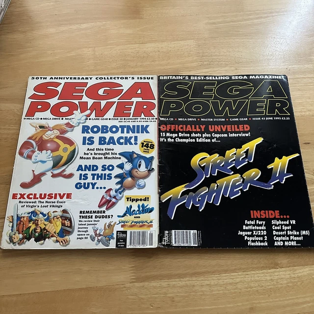 SEGA POWER MAGAZINE Bundle June 93 Issue 43 & Jan 94 Issue 50 50th ...
