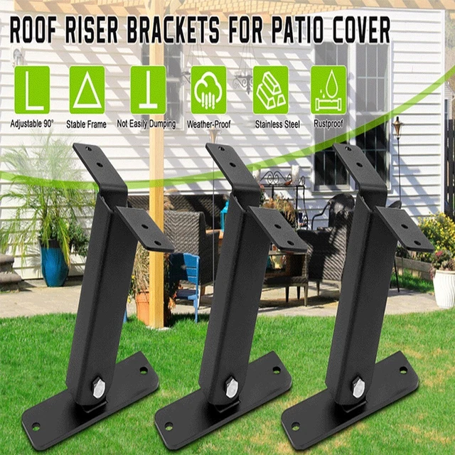 PERGOLA ROOF RISER Beam Brackets Kit Stable and Reliable Support System ...
