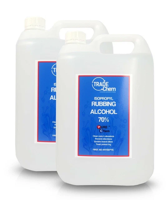 IPA RUBBING ALCOHOL Isopropyl Isopropanol 2 x 5L (10L Total) 70% Pure ...