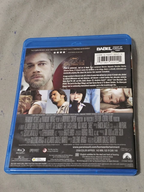 BABEL (BLU-RAY DISC, 2006) Brad Pitt, Cate Blanchett, Gael Garcia Bernal $2.00 - PicClick CA