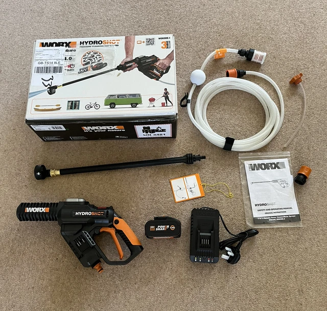 WORX WG630E.1 BRUSHLESS cordless Jet Wash Hydroshot Portable pressure ...
