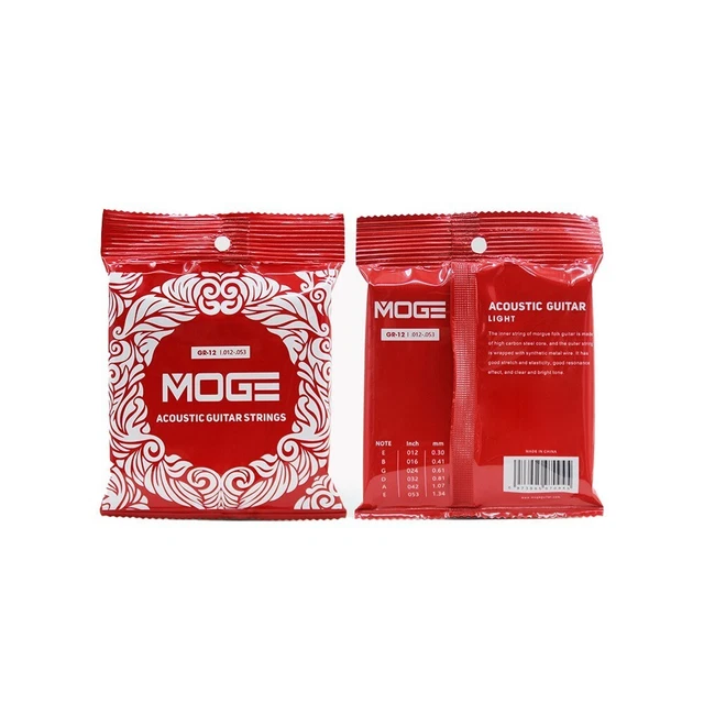 MOGE GR12 ACOUSTIC Guitar String Set Clear and Glossy Sound Durable ...