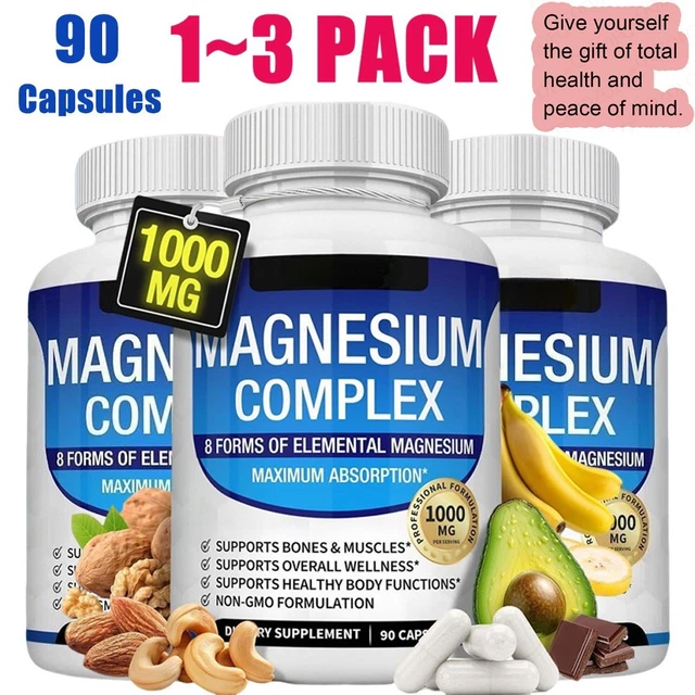 MAGNESIUM 8 IN 1 Complex 1000mg & Blood Sugar Blend Supplement Combo £9 ...