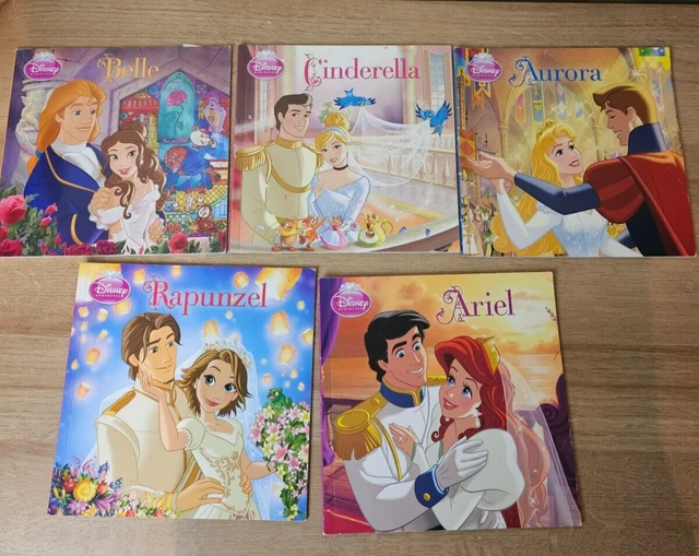 DISNEY PRINCESS BOOK Bundle, 5 Books Belle Cinderella Aurora Rapunzel ...