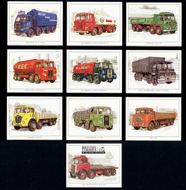 BRITISH LORRIES OF the Fifties and Sixties Collectors Cards - ERF Foden ...