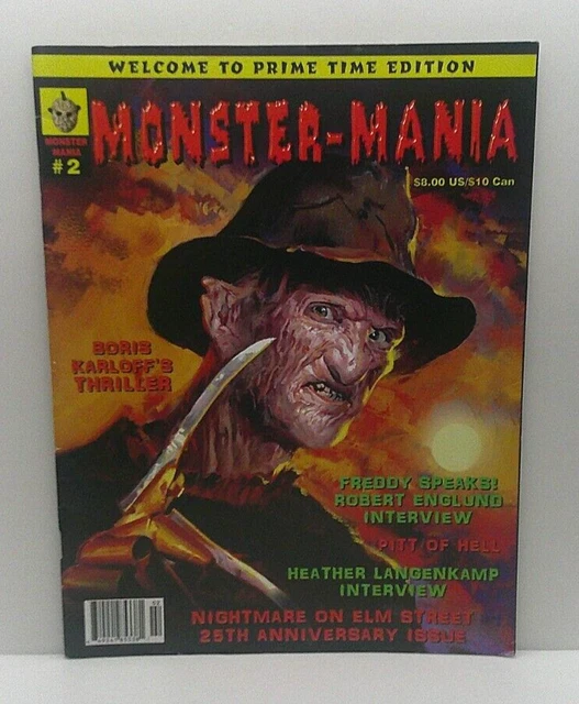MAGAZINE MONSTER-MANIA #2 Boris Karloff Robert Englund Heather ...