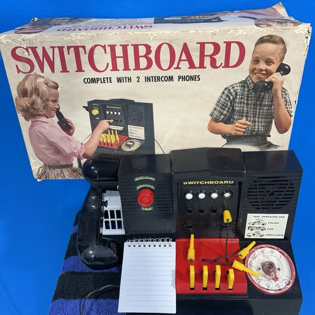 1965 TOY PHONE Switchboard + Box Brumberger NY Battery Operated World’s ...