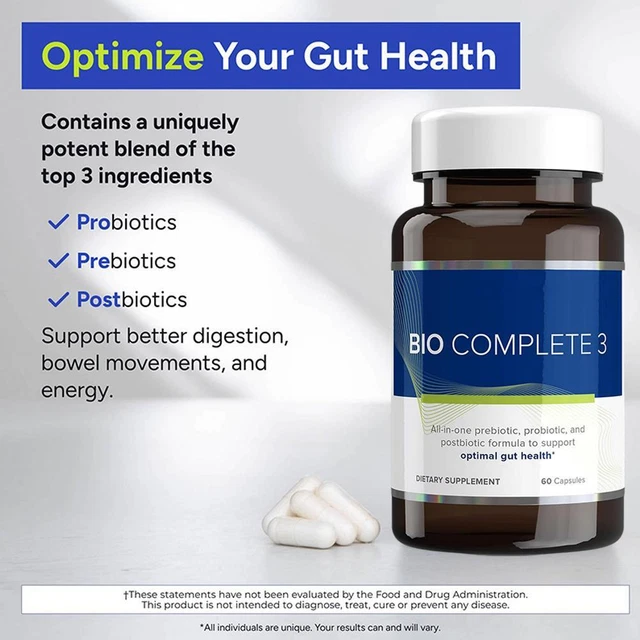 GUNDRY MD BIO COMPLETE 3 Capsules 60 Count NEW PreBiotic ProBiotic ...