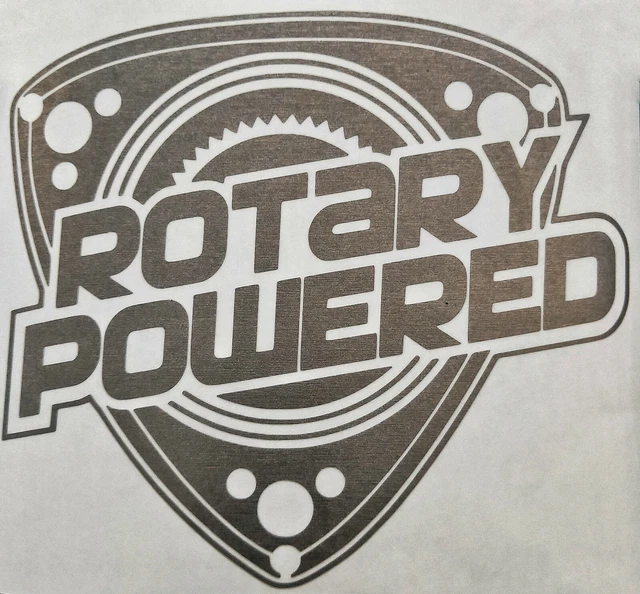 LIMITED EDITION TITANIUM Brushed "ROTARY POWERED" Mazda Rotary Sticker ...