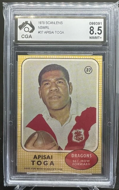 1970 SCANLENS NSW Rugby League APISAI TOGA St George Dragons CGA 8.5 ...