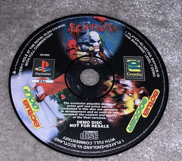 GREMLIN INTERACTIVE SONY PlayStation PS1 Demo Disc Loaded Actua Soccer ...