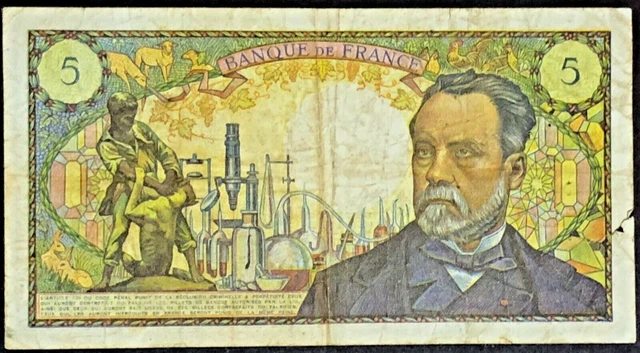 5 FRANCS PASTEUR FRANCE 1970 Bank-note paper money £3.15 - PicClick UK