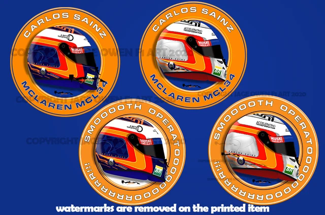 CARLOS SAINZ F1 Helmet Circle Stickers Vinyl 2024 - Scuderia GP £5.49 ...