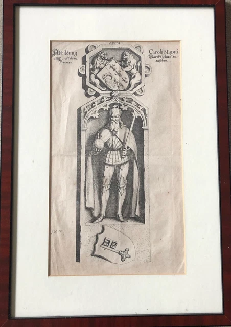 M. MERIAN (1593-1650), Karl der Große, Figur, um 1660, Kupferstich Barock EUR 26,00 - PicClick DE