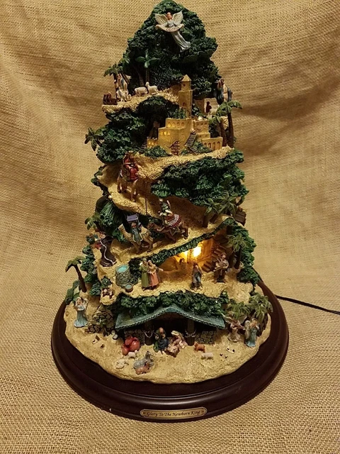 THOMAS KINKADE MUSICAL LIGHTED NATIVITY TREE "Silent Night" £32.03 ...