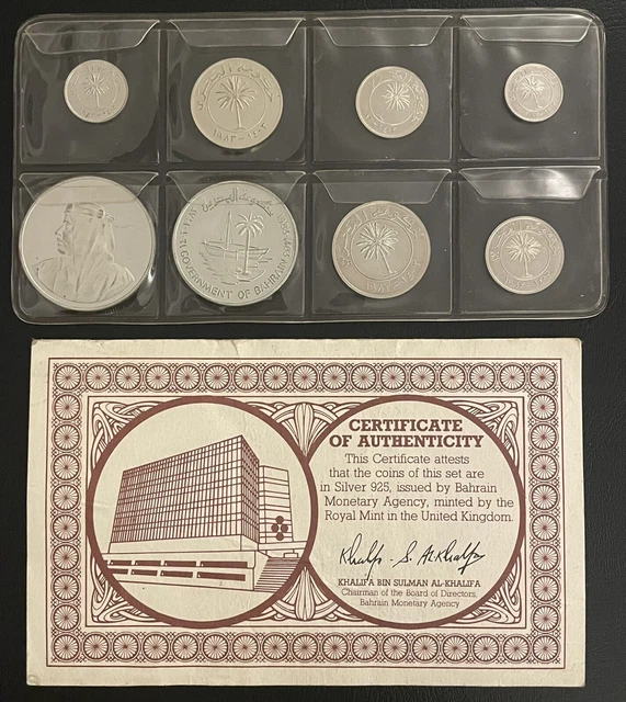 BAHRAIN SILVER PROOF Coins Set 1984 With Certificat - No Box £135.99 ...