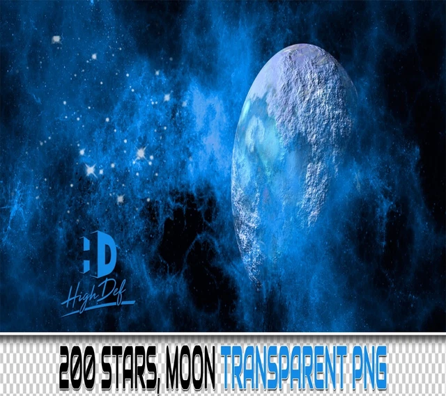 200 STARS MOON Transparent Png Digital Photoshop Overlays Backdrops ...
