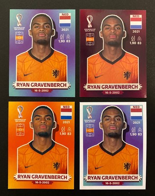 PANINI QATAR 2022 - NED 12 Ryan Gravenberch - All 4 Versions - World Cup £8.60 - PicClick UK