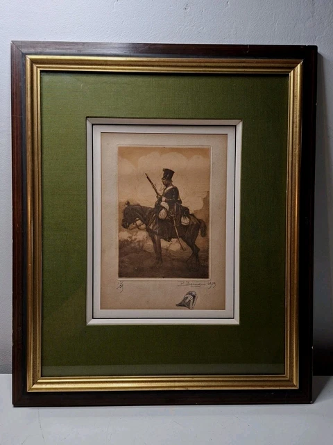 RARE GRAVURE PIERRE Benigni (1878-1956) Cavalier Signé Et Numéroter ...