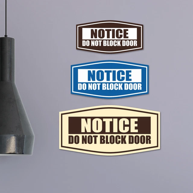 FANCY NOTICE DO Not Block Door Wall or Door Sign $8.99 - PicClick