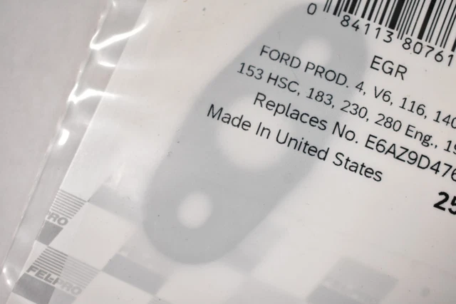 FEL PRO EXHAUST Gas Recirculation EGR Valve Gasket 70149 For Ford 4 V6 ...