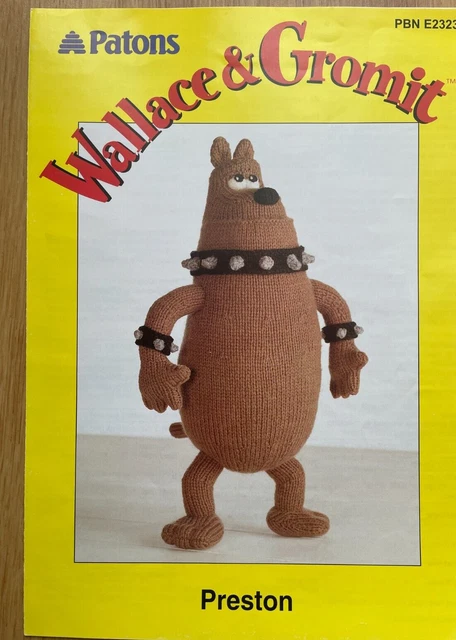 ALAN DART PESTON toy KNITTING PATTERN Wallace and Gromit 37cm tall dog ...