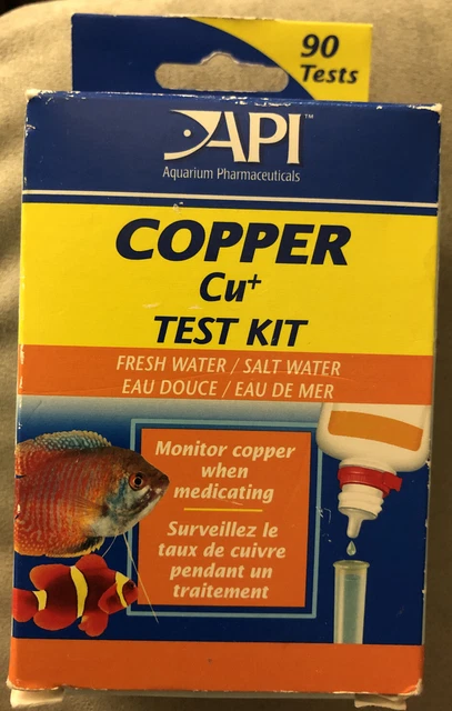 FRESH SALT WATER Fish Tank Aquarium Monitor Copper Test Kit (90 Tests ...