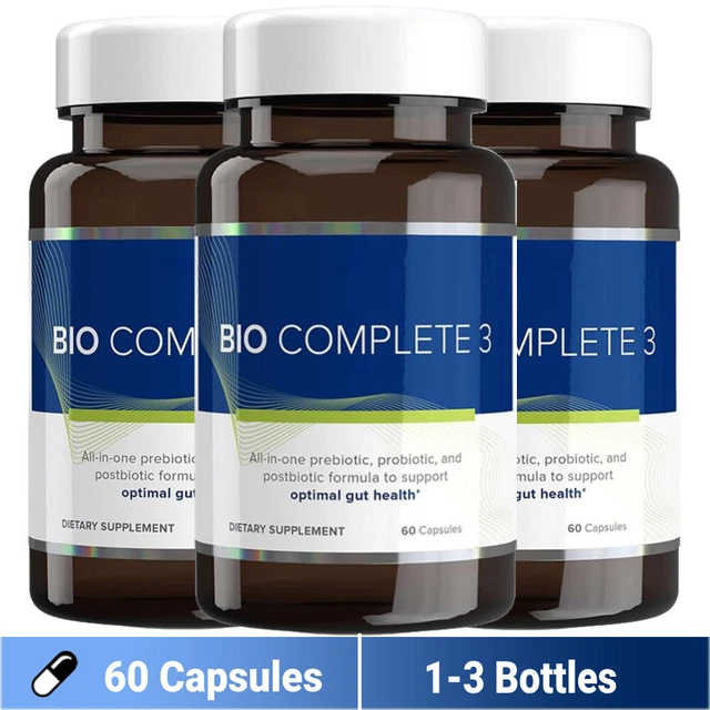 BIO COMPLETE 3 Capsules 60 Counts NEW PreBiotic ProBiotic & PostBiotic ...