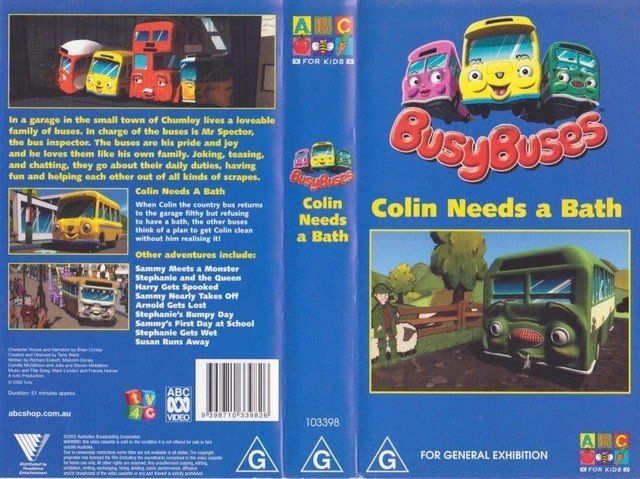 ABC~ BUSY BUSES Colin Needs A Bath ~ Video Vhs Pal $19.99 - PicClick AU
