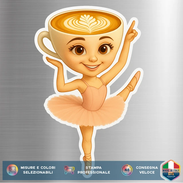 ITALIAN BRAINROT BALLERINA Cappuccina Sticker PVC Car Motorcycle Helmet ...