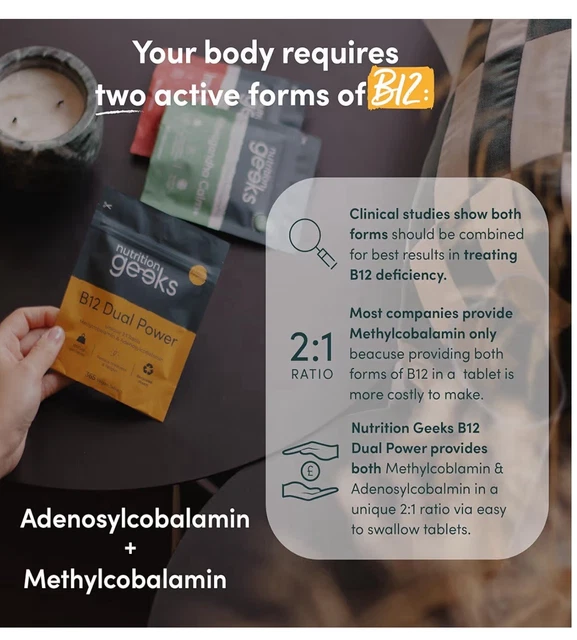 VITAMIN B12 TABLETS High Strength - 1 Year Supply (365 365 count (Pack ...