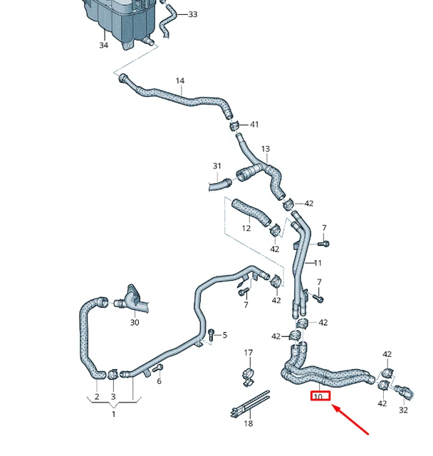 VW TOUAREG 7P MK2 Coolant Hose Pipe 7P0122073G NEW GENUINE £97.17 ...