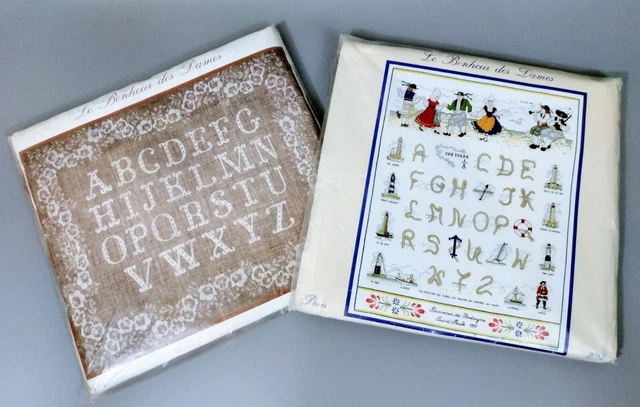 CHANCE! LOTTO 2 Kit Abecedarios Le bonheur des dames Punto Croce Kit ...