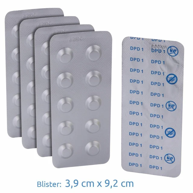 50 X DPD 1 pastilles de test du chlore libre dans l´eau de piscine EUR ...