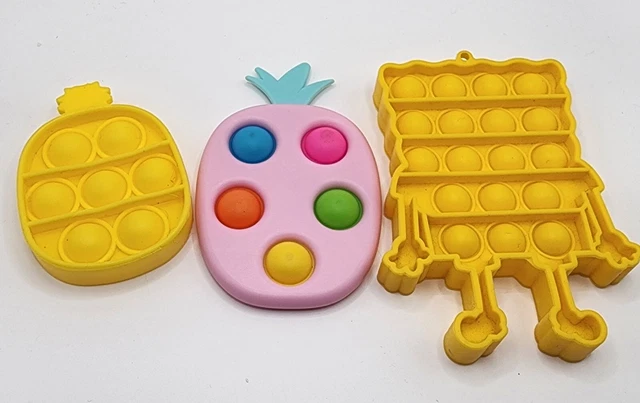 SET OF 3 Pop Its. Fidget. Spongebob. Yellow Pineapple. Pink Pineapple ...