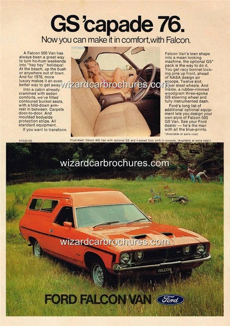 1976 FORD FALCON Xb Panel Van A3 Poster Ad Sales Brochure Advertisement ...