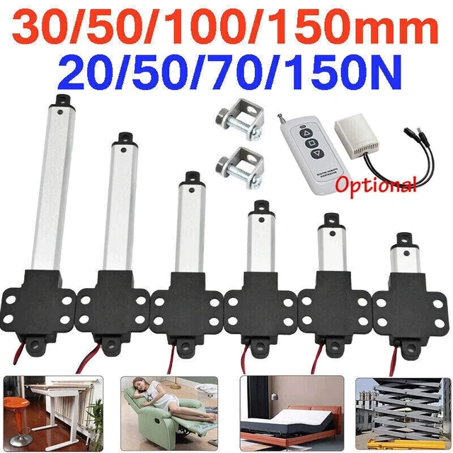 DC 12V 20/50/150N 30/50/100/150mm Micro Mini Linear Actuator Stroke ...