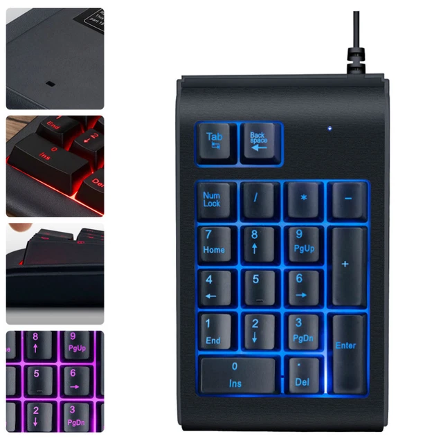 PLASTIC BACKLIT KEYPAD Wireless Numeric Mechanical Keyboard £19.25 ...