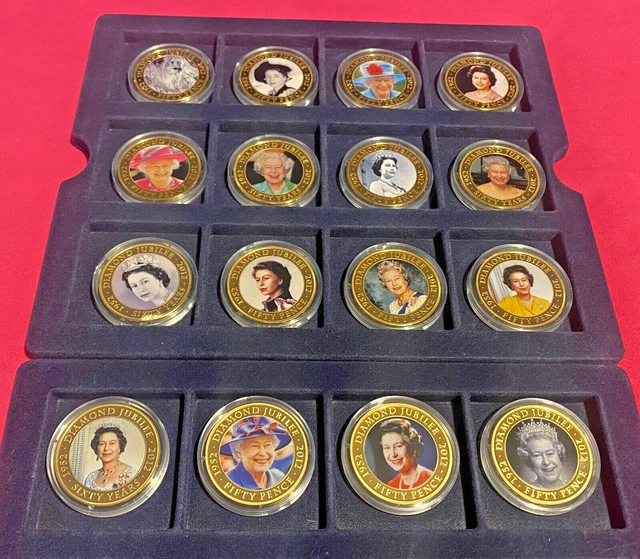 WESTMINSTER COLLECTION QUEEN'S Diamond Jubilee Commemorative 16 Coin ...