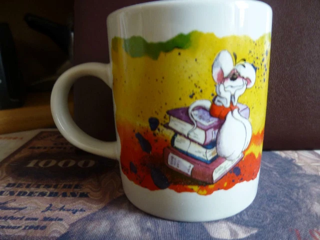 SELTENE TOLLE DIDDL Trinktasse/Becher/Mug mit Spruch "In Gedanken bin ...