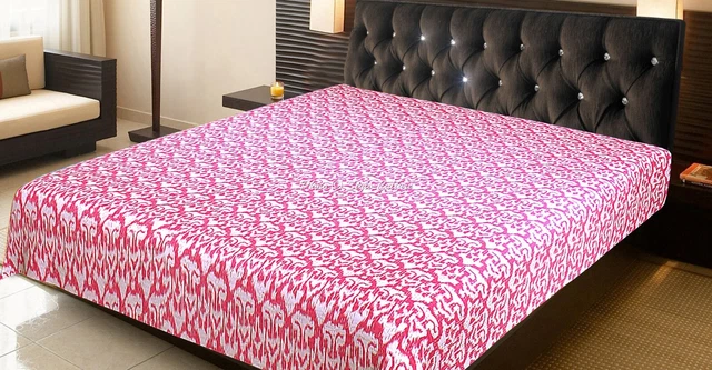 COPRILETTO MATRIMONIALE ROSA runner Kantha trapuntato etnico Ralli ...