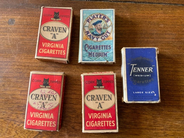 CIGARETTE BOXES EMPTY. Craven A, Tenner, Players Navy Cut. £6.00 ...