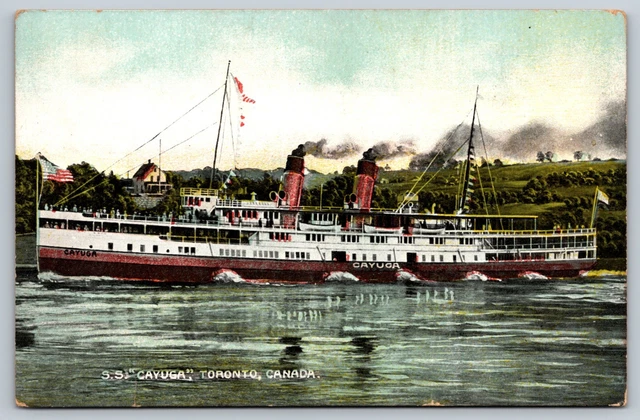TORONTO ONTARIO SS Steamer Cayuga Toronto Steamship Ship Postcard ON $7 ...