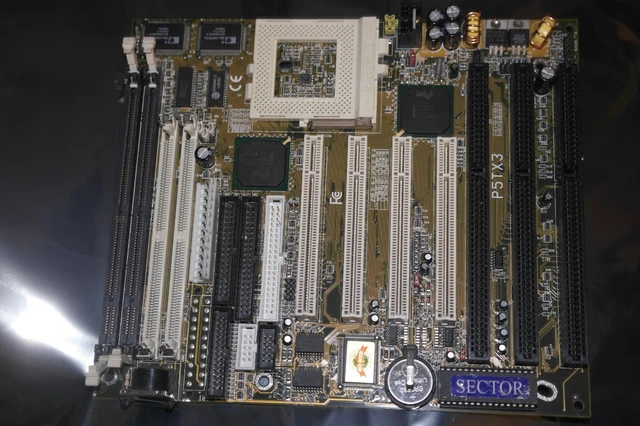 SOCKET 7 BABY AT motherboard PCI ISA SD EDO IDE FDD Intel TX P5TX3 ...