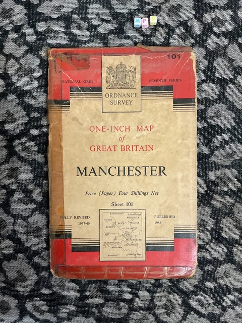 VINTAGE 1950S ORDNANCE Survey Map Atlas , MANCHESTER £14.99 - PicClick UK